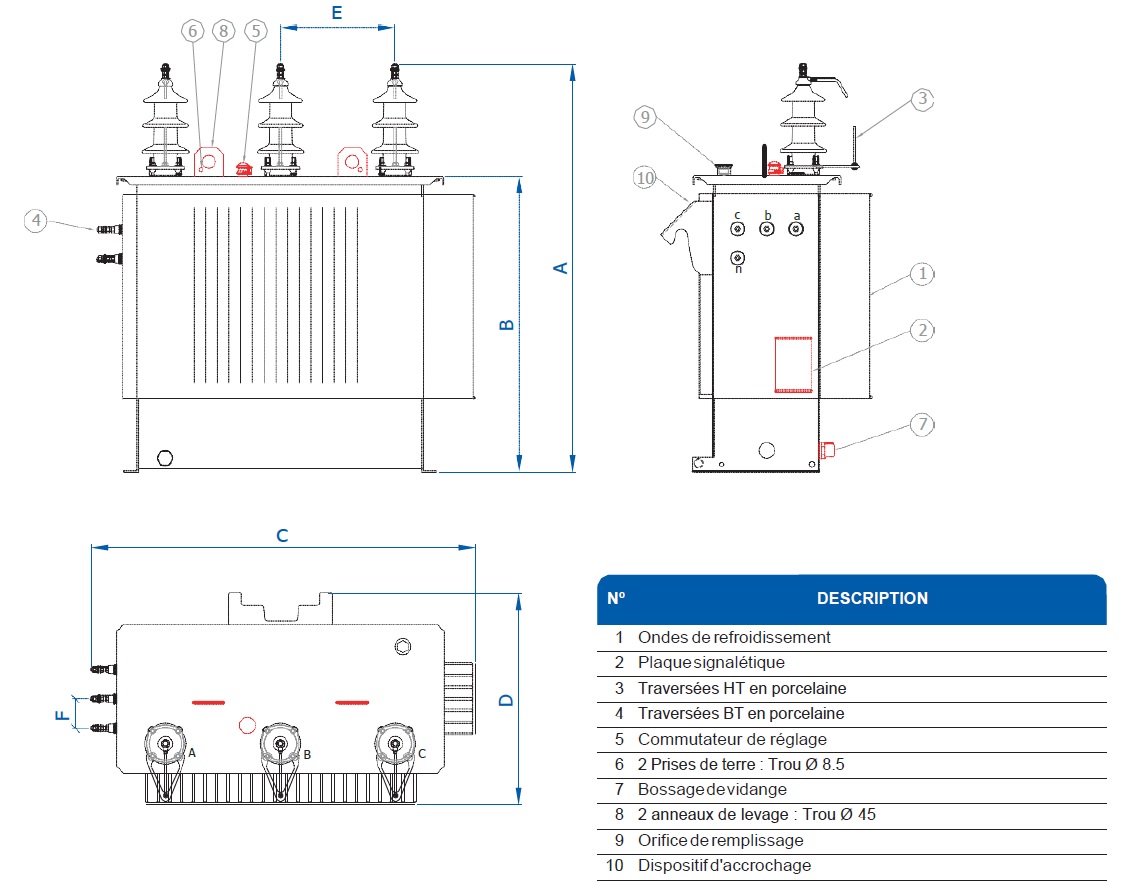 30kV/BT 160kVA-100kVA-50kVA MT transformateurs haut de poteau huile de type H61_fabricant de ...